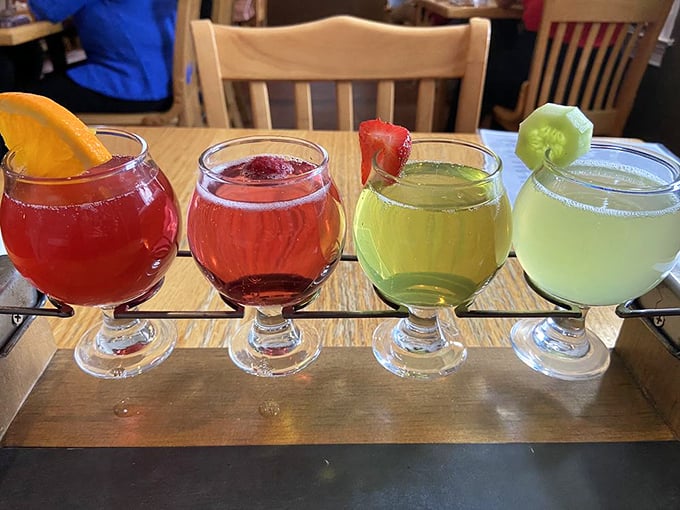 A rainbow of mimosas that promises to turn any ordinary brunch into a celebration worth remembering.