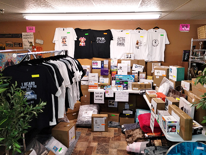 Graphic tees and mystery boxes—the modern treasure hunter's version of X marking the spot, with humor that ranges from gentle chuckle to full snort-laugh.