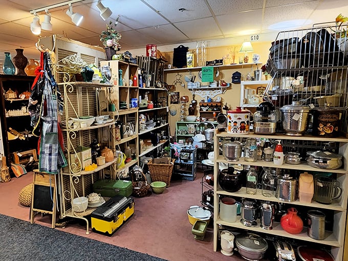 Kitchen gadgets galore! Spot the item your grandmother swore made the best mashed potatoes ever, alongside things you can't even identify.