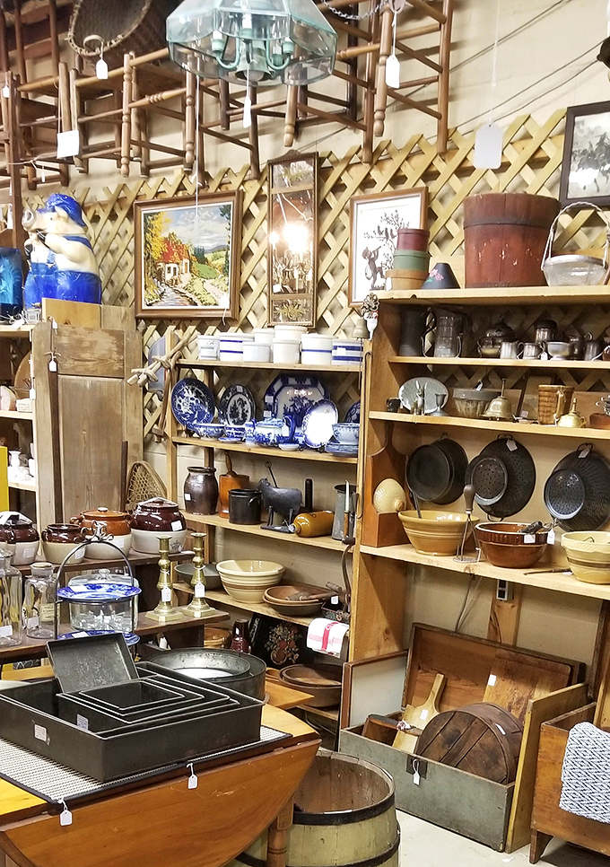 This delightful chaos of collectibles proves that one person's attic cleanout is another person's shopping paradise.