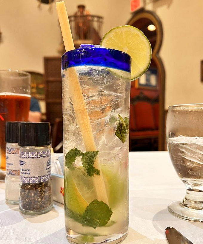 The mojito here isn't just a drink&mdash;it's a refreshment ceremony. That sugar cane stick isn't decoration; it's nature's perfect swizzle stick.