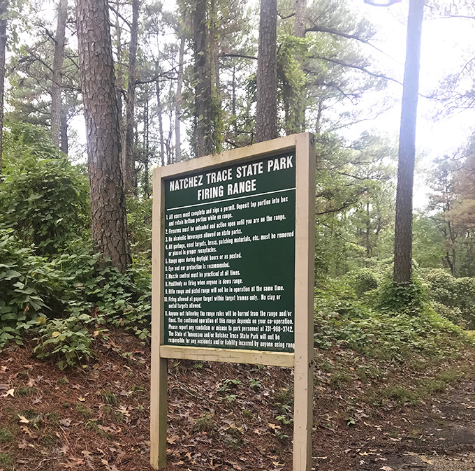 Even in paradise, there are rules. This sign politely reminds visitors that "firing range" doesn't mean "freestyle target practice."