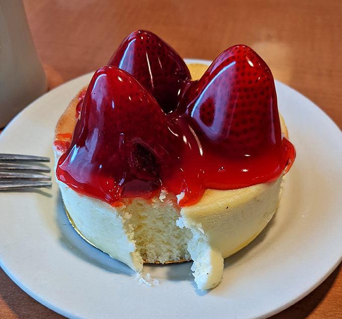 Strawberry-topped cheesecake that strikes the perfect balance between dense and light&mdash;the dessert equivalent of finding a parking spot right out front.