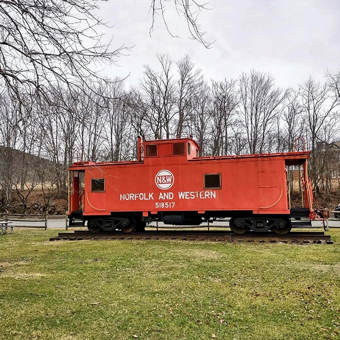 All aboard the nostalgia express! This Norfolk and Western caboose has retired from the rails but not from capturing imaginations.