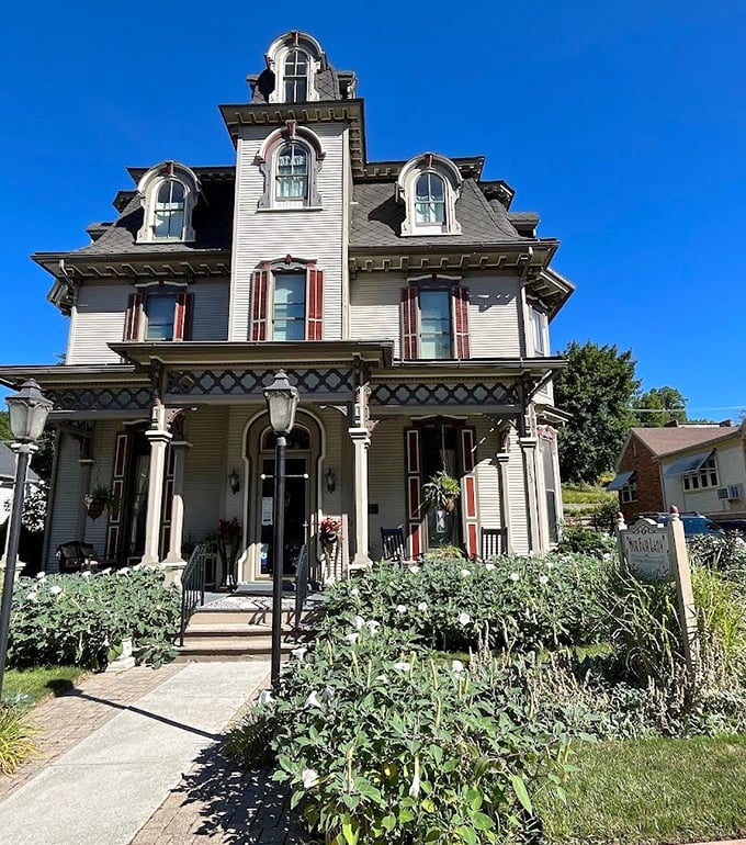 Victorian splendor meets modern comfort at this magnificent bed & breakfast, where ornate woodwork and wrap-around porches whisper tales of bygone elegance.