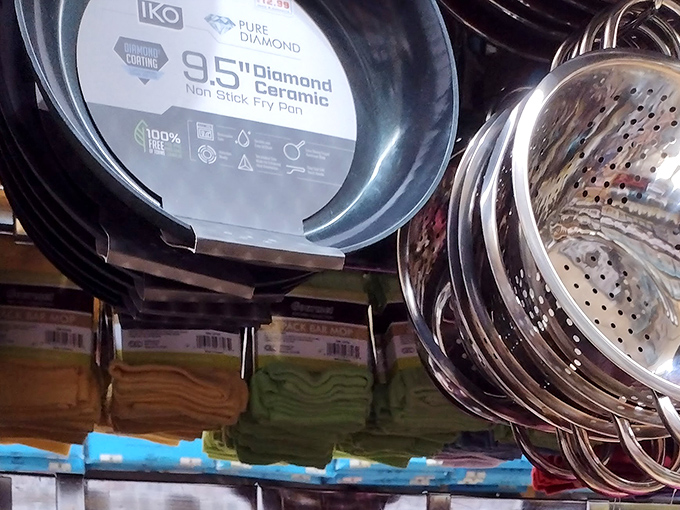 Cookware that gleams with possibility. Those diamond ceramic pans might just convince you that you're the next Top Chef contestant.