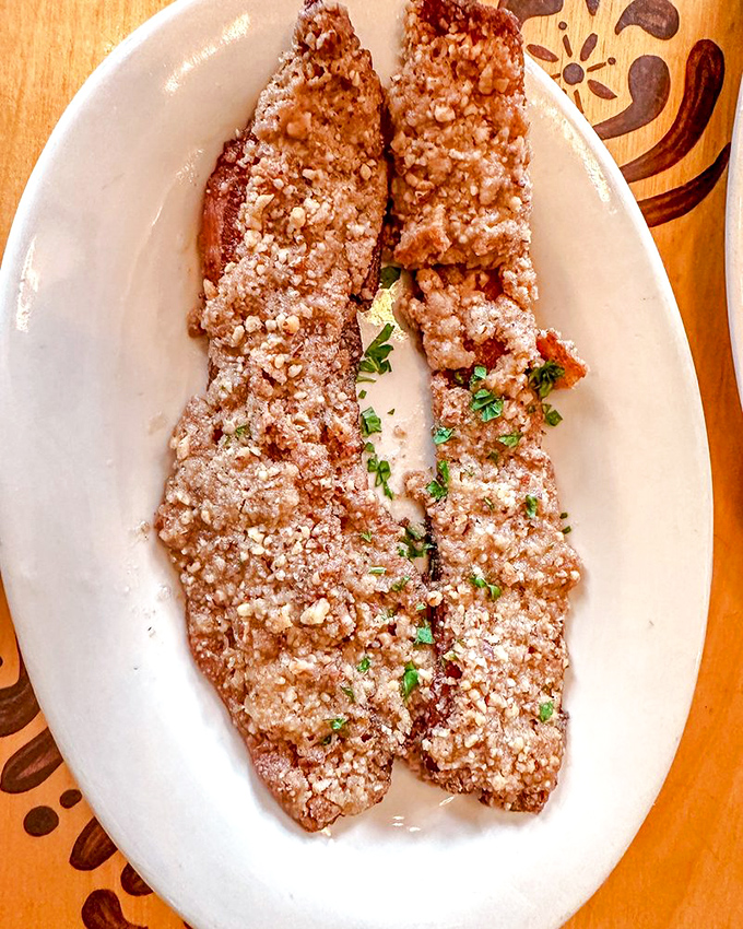 Pecan-crusted bacon strips that blur the line between breakfast and dessert - crispy, sweet, savory, and utterly impossible to share.