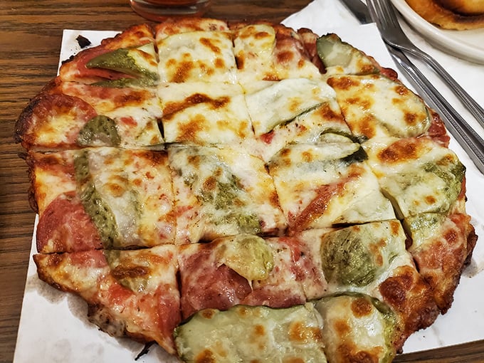 Pizza purists might raise an eyebrow at pickles on pizza, but one bite of this savory-tangy combination will have them questioning everything they thought they knew.