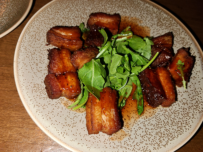 Pork belly with that kind of caramelization proves that some foods are worth abandoning your New Year's resolutions.