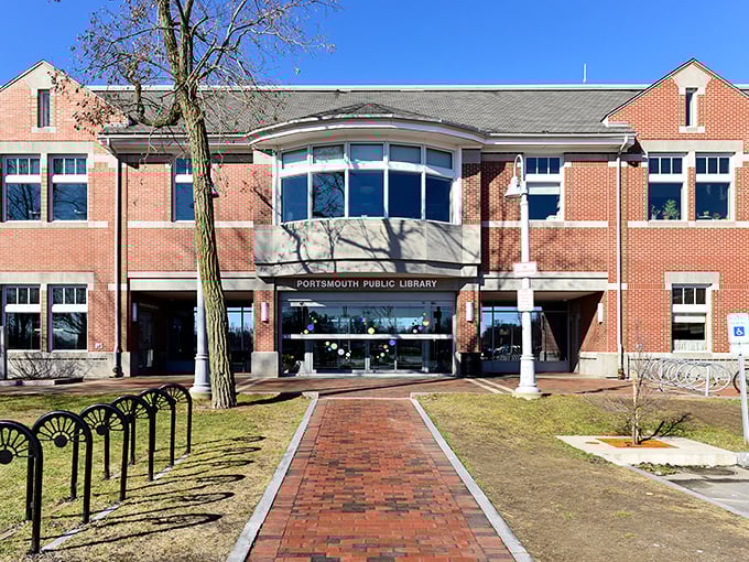 Portsmouth Public Library welcomes readers with brick walkways and modern design&mdash;because literature deserves a proper setting.