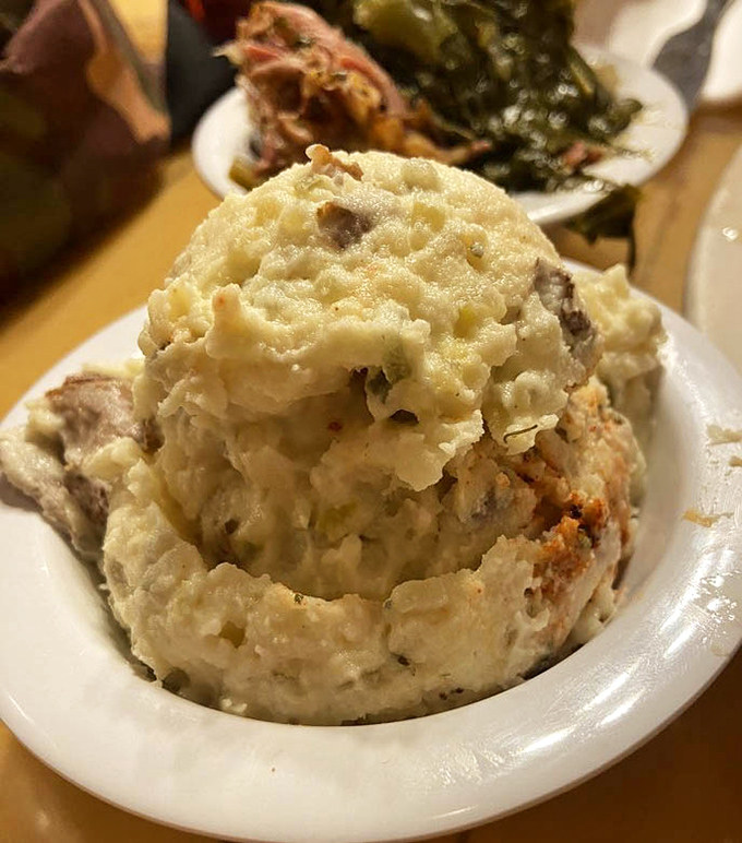 Potato salad that doesn't know it's a side dish &ndash; creamy, substantial, and confident enough to demand equal billing with the meat stars.