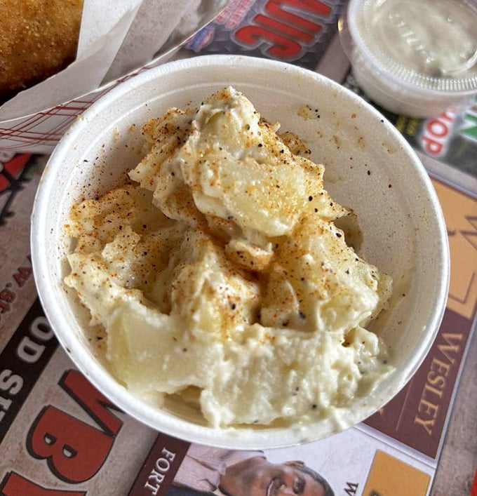 Creamy potato salad that would make your grandmother both jealous and proud&mdash;the perfect sidekick to any seafood feast.