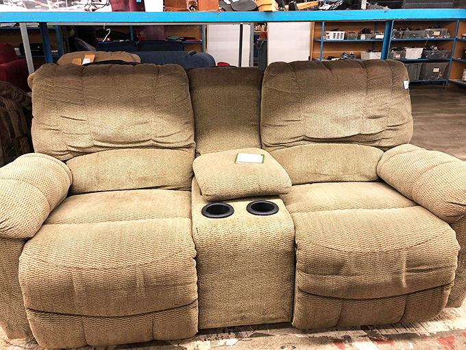 The loveseat recliner&mdash;where comfort meets practicality with built-in cup holders that have seen everything from morning coffee to midnight margaritas.