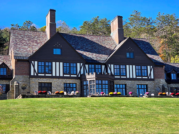 Tudor-style elegance meets wilderness &ndash; where administrative buildings dress fancier than most wedding venues these days.