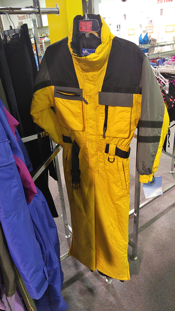 That vintage yellow snowsuit isn't just practical Montana winter gear &ndash; it's a statement piece that says "I'm ready for adventure and incredible savings."