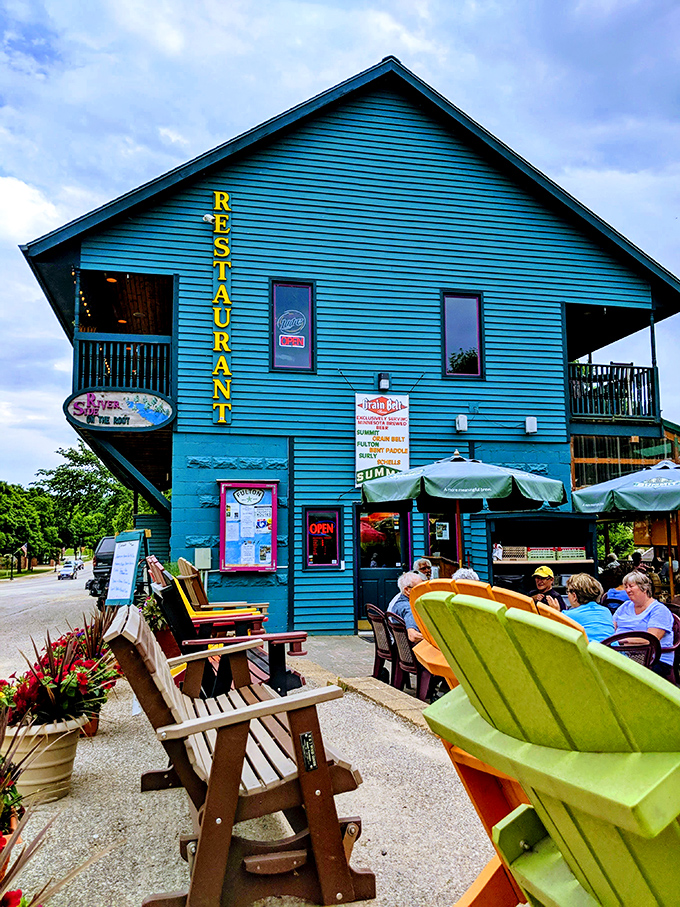The turquoise restaurant that answers the eternal question: "Can a building be both a landmark and a mood?" Those Adirondack chairs aren't just furniture&mdash;they're an invitation.