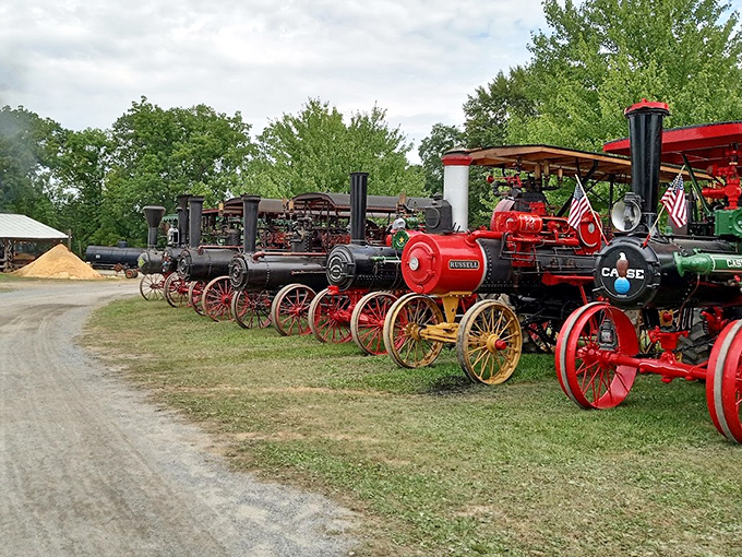 Steam-powered lineup that would make any industrial history buff weak in the knees. Each machine tells a story of American ingenuity.