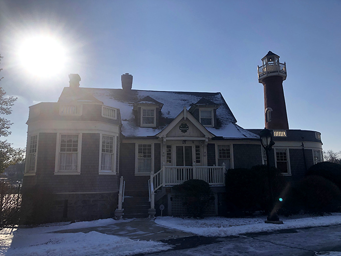 Snow-covered and serene, the lighthouse takes on a different personality in winter sunlight. Narnia meets Pennsylvania in this magical scene.