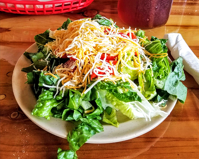 Even the salad looks like it's dressed for a special occasion &ndash; a colorful confetti of cheese and veggies that somehow feels celebratory.