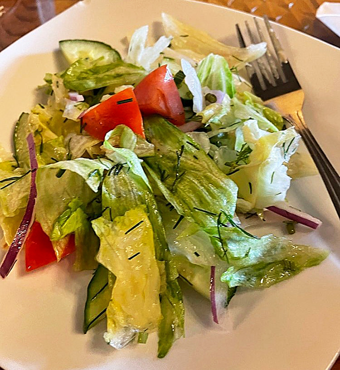 A salad that proves vegetables aren't just supporting actors—fresh, vibrant, and dressed with enough dill to make you reconsider your herb priorities.