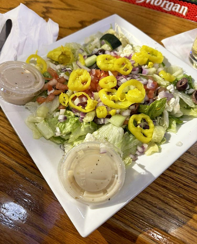 Banana peppers add a zingy personality to this fresh salad &ndash; proof that Beckett's knows vegetables deserve respect too, not just supporting actor status.