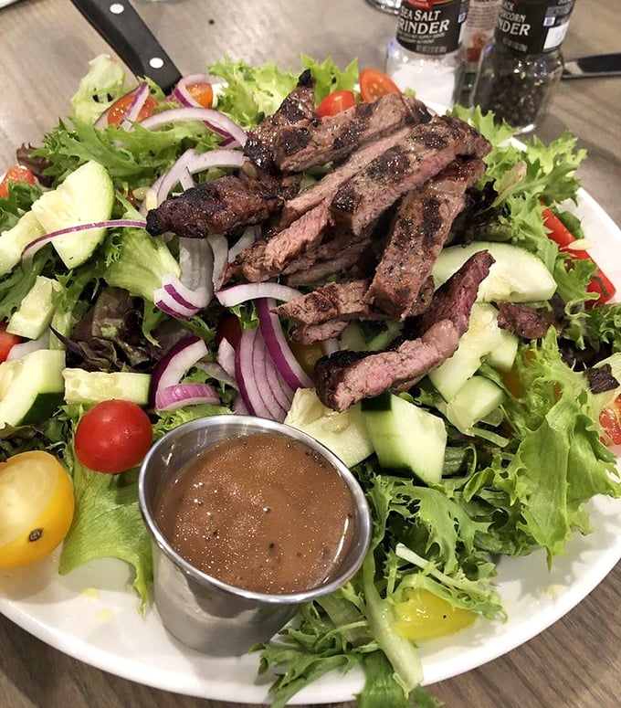 Who says seafood joints can't do land food? This steak salad proves Jimmy's isn't just a one-trick pony.