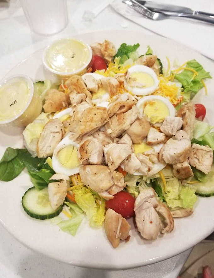 When you're pretending to be healthy but still want The Chicken House experience. This salad is the culinary equivalent of having your cake and eating it too.