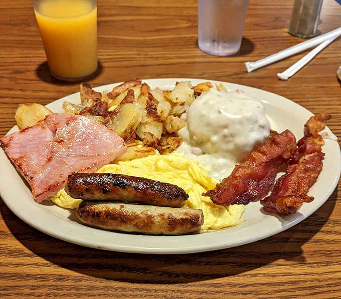 The breakfast sampler plate&mdash;where indecision becomes a virtue and "I'll have a little of everything" becomes a life philosophy.