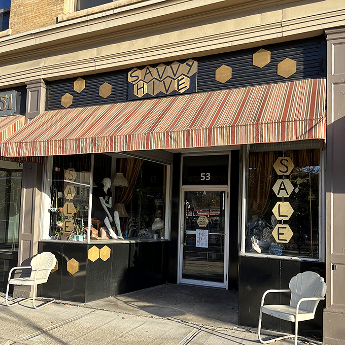 Savvy Hive brings honeycomb-inspired design to Main Street, where vintage finds and local crafts create buzz among shoppers seeking something beyond the ordinary.