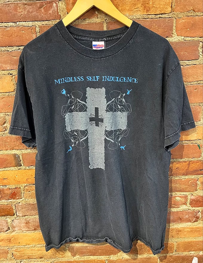 Not just a t-shirt&mdash;a wearable time capsule. "Mindless Self Indulgence" perfectly describes the thrill of secondhand shopping.