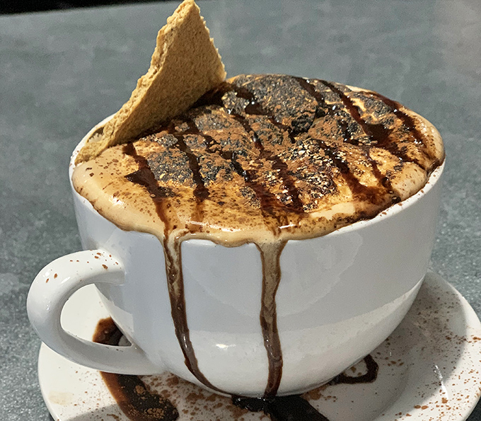 This isn't just coffee; it's dessert with a caffeine kick. The s'mores mocha comes complete with enough chocolate to qualify as its own food group.