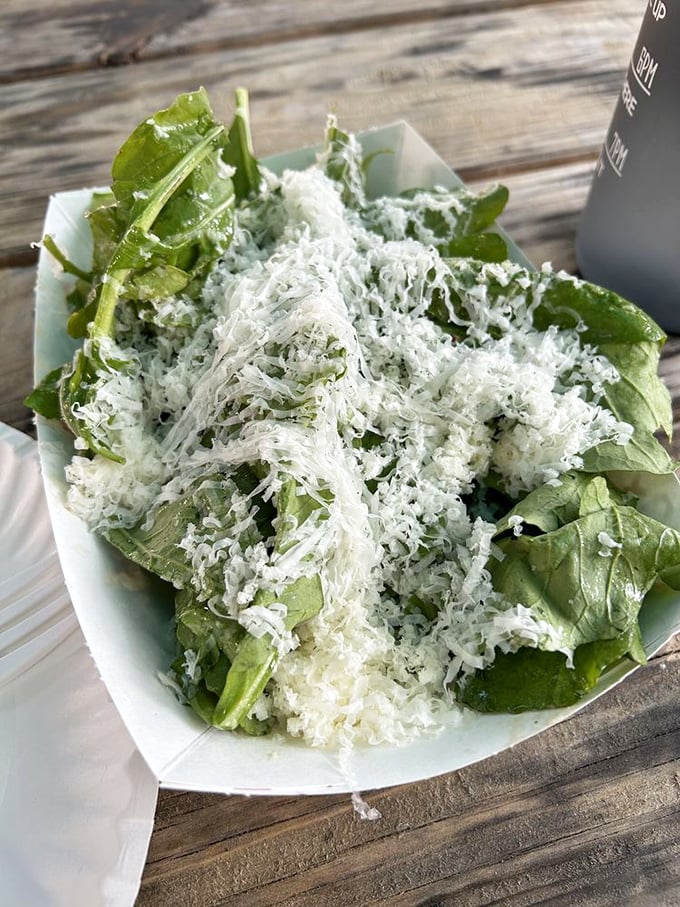 Even the salad gets star treatment&mdash;crisp greens showered with a snowfall of freshly grated cheese that transforms "eating your vegetables" from chore to pleasure.