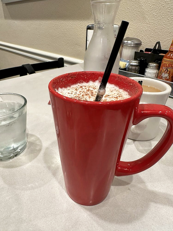 A coffee mug the size of your head, because some mornings require serious intervention. The frothy top is just the beginning of this relationship.