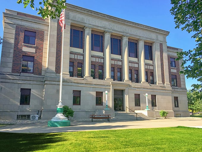 The Spink County Courthouse could double as a film set with its stately columns and perfect symmetry. Small-town America's architectural crown jewel.