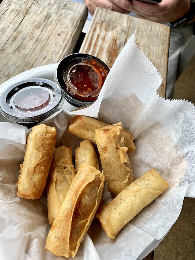 Spring rolls that crunch like a satisfying plot twist. Served with dipping sauces that turn a simple appetizer into a flavor adventure.