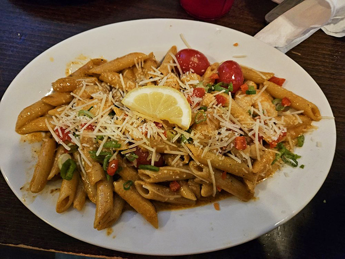 This pasta doesn't just have seafood &ndash; it's been blessed by it, with each bite delivering a sermon on the gospel of Cajun-Italian fusion.