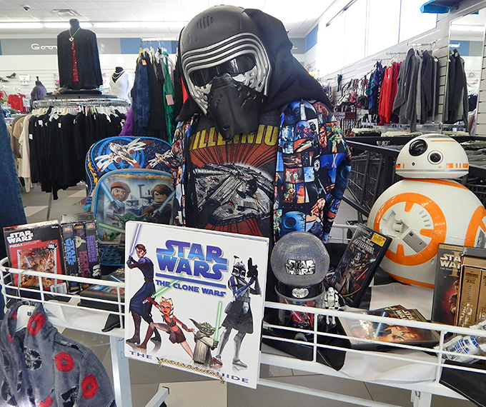 The Force is strong in this display, where Star Wars memorabilia from galaxies far, far away finds temporary earthly homes.