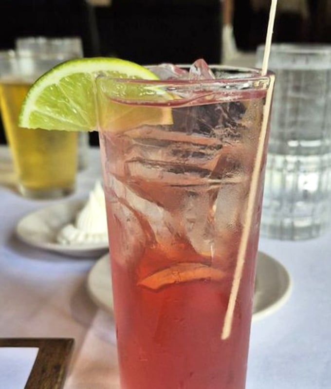 A strawberry bellini that makes you wonder why all drinks don't come this pretty and refreshing.