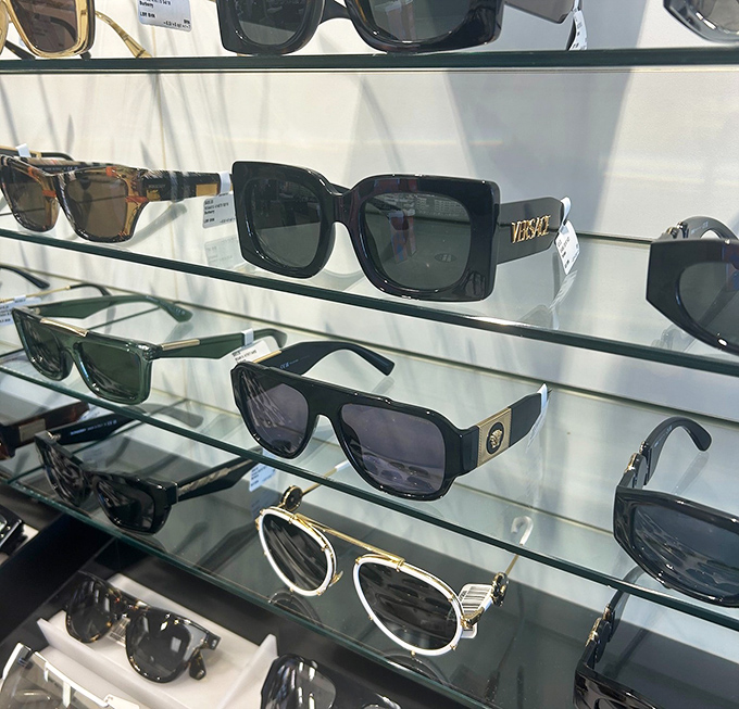 Designer sunglasses that'll make you look mysteriously cool, even when you're just squinting at sale signs in afternoon sun.