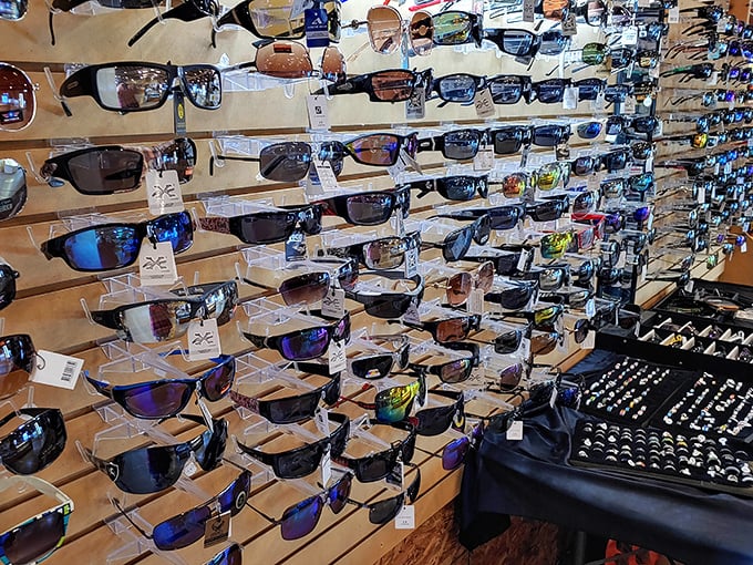 Sunglasses galore! Enough options to give your optometrist anxiety and your fashion sense a complete makeover in one fell swoop.