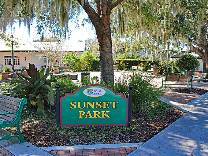 Sunset Park offers a peaceful respite from, well, whatever you were doing that needed respite. The bench is calling your name.