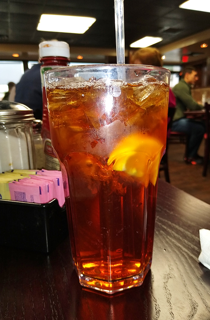 Sweet tea so perfectly balanced it should be the official ambassador for Southern hospitality. Served in a glass big enough to baptize a small child.