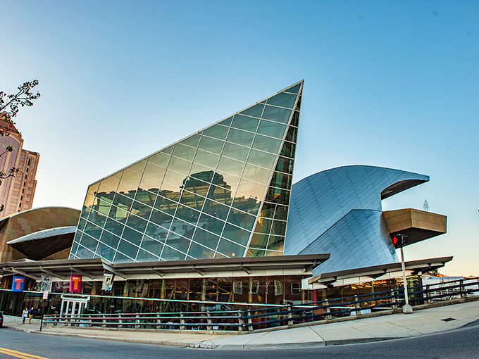 The Taubman Museum's dramatic angles and glass facade look like something Frank Gehry might have sketched on a cocktail napkin after a particularly inspiring martini.