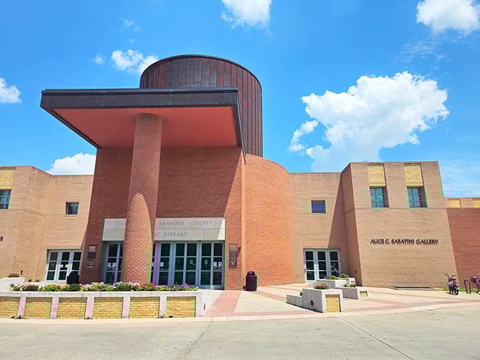 The Topeka library isn't just about books &ndash; it's a community living room with architecture that says "come in and stay awhile."
