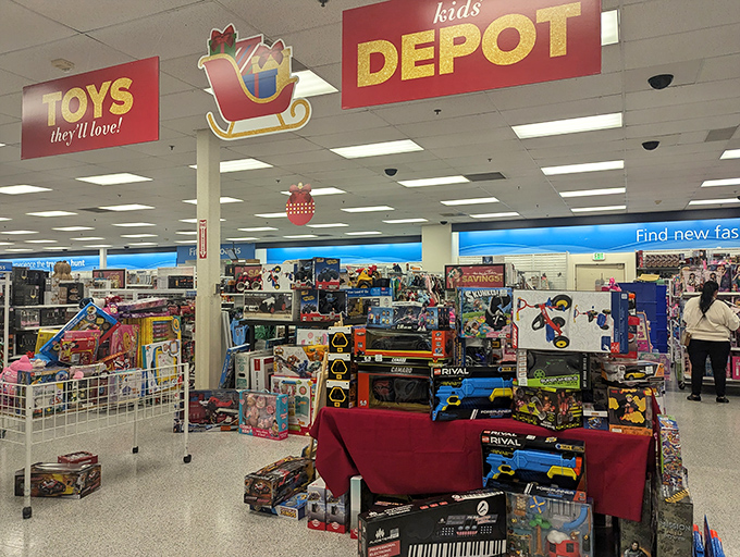 The toy section: where parents' budgets and children's wishes find that rare middle ground of mutual happiness.