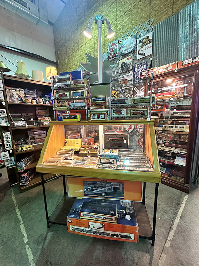 Model trains stacked like a collector's fever dream &ndash; proof that some hobbies never really go out of style, do they?