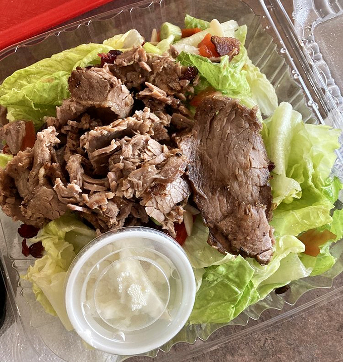 Who says salad can't be satisfying? This tri-tip creation proves vegetables taste better when accompanied by grilled meat.