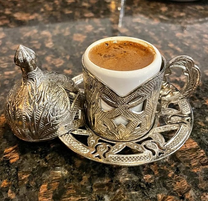 Turkish coffee served in an ornate metal cup isn't just a beverage—it's a ritual, a moment of pause in our rushed world.