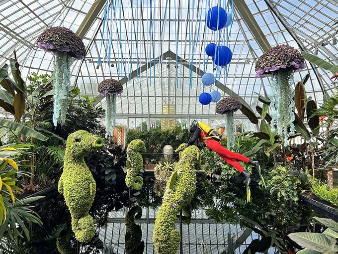 These plant sculptures bring childhood storybooks to life, making adults point and smile like kids discovering magic is real after all.