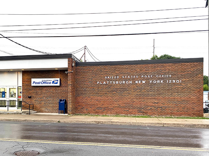 Even the post office in Plattsburgh has character &ndash; a no-nonsense brick building serving as the town's communication hub for decades.